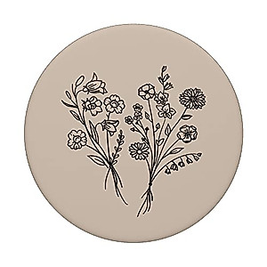 Wildflower Floral Flower Pattern Botanical Boho Beige PopSockets Swappable PopGrip