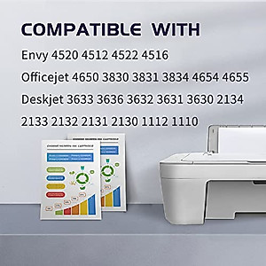 ZIPRINT Remanufactured Ink Cartridge Replacement for HP 63 Black Ink 63XL Compatible with OfficeJet 3830 5255 5258 Envy 4520 4512 4513 4516 DeskJet 1112 1110 3630 3632 3634 2130 2132 Printer(2Black)