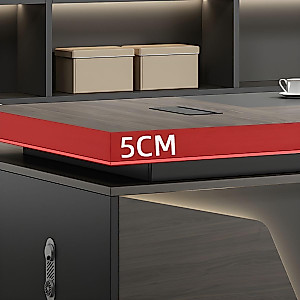 CraftThink Modern Executive Office Desk, L Shaped Office Desk with Side Cabinet, Front Cabinet not Included, Business Furniture Desk for Home Office, (79" L x 31.5" W x 29.5" H, Left Hand Return)