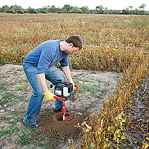 Earthquake E43 1-Person Earth Auger Powerhead, 43cc 2-Cycle Viper Engine, 30:1 Transmission, 5 Year Limited Warranty, Red or Black Auger Bit