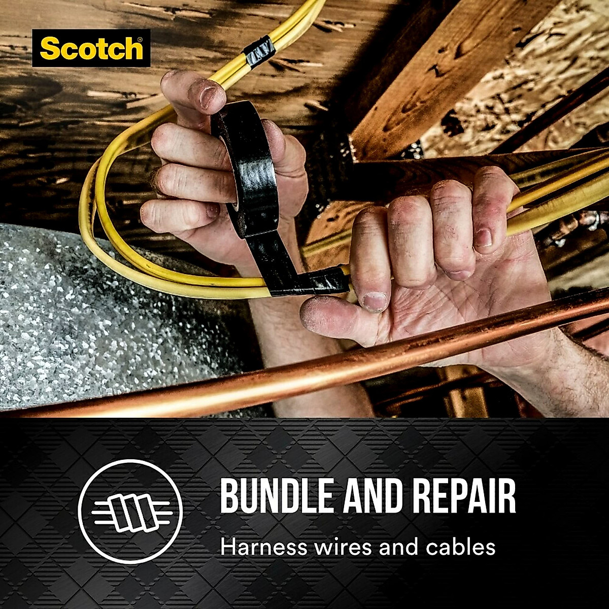 Scotch 3M 700 Electrical Tape, 3/4 in x 66 ft x 7 mil, High-Quality Vinyl Insulating Tape for Excellent Mechanical Protection, for Primary Insulation Up to 600V, for Indoor and Outdoor Use (03429NA)