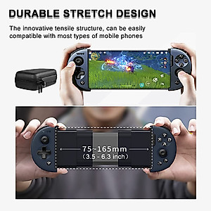 FLYDIGI Wee2T Telescopic Gamepad with Carry Case, Portable Gamepad with Flymapping Technology, Compatible for Android Gaming Devices within 3.5-6.3 Inch (75-165mm). Faster Connection.