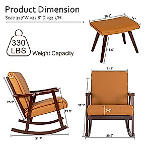 Okeysen Nursery Rocking Chair with Ottoman,Upholstered Rocker Chair Glider Chair for Nursery,Nursing Chair with Footrest,Mid Century Modern Accent Armchair for Nursery Bedroom Living Room