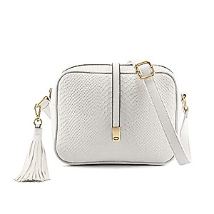 Small Crossbody Bags for Women White Purse Cross Body Handbags Stylish Designer Purses Evening Bag Vagan Leather Shoulder Bag with Tassel