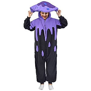 XIGUAGUO Adult Cartoon Mushroom Onesie Costume Animal Cosplay Christmas Homewear Pajamas Sleepwear for Women and Men