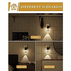 Night Lights Plug Into Wall, DORESshop 2 Pack Night Light, Soft White 3000K Led Night Light with Dusk-to-Dawn Sensor, Dimmable Night Light for Bathroom Hallway Bedroom Kids Room Stairway