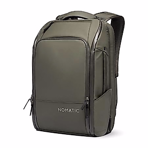 NOMATIC Travel Pack - 14L Water Resistant Laptop Bag - TSA-Ready Expandable Olive Backpack