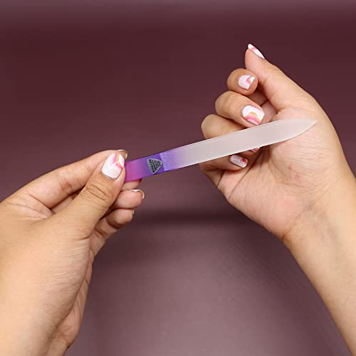 Glass Nail Files for Natural Nails, Fingernail Files, Manicure Set Nail Care, Gentle Comfortable Filing, Leaves Nails Smooth - Bona Fide Beauty 10-Piece Premium Czech Crystal Nail Files
