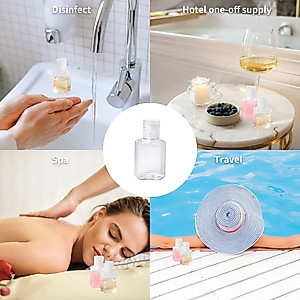 50 Pcs 1 oz Hand Sanitizer Bottles Empty Clear Travel Bottles Refillable Plastic Containers with Flip Cap for Outdoor, Camping and Trip