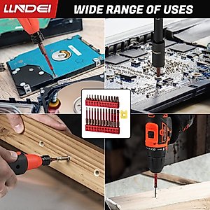 LLNDEI 25 PCS Torx Bit Set(T5-T40), Security Torx Bit Set, Tamper Resistant Star Bits Set, 1" and 2" Long Magnetic Torx Bit Set with Magnetizing Demagnetizer