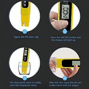 Aerkersun Digital pH Meter for Water, 0.01High Precision Pocket Size Water Quality Tester, 0-14 pH Measurement Range Digital, ATC pH Tester for Hydroponics, Drinking Water and Pool