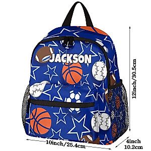 RIRIX Personalized Toddler Kids Backpack, Custom Mini Backpacks for Preschool, Schoolbag for Boys Girls Basketball Baseball