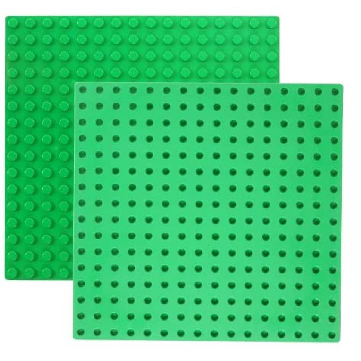 6 Pack Large Building Brick Baseboard in Green, 10 x 10 Inch Baseplates Compatible with DUPLO,MEGA, Baseplate for DIY Play Table or Wall
