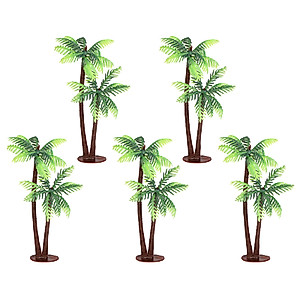 BESPORTBLE 5pcs Model Coconut Palm Tree Coconut Palm Tree Train Scenery Miniature Landscape Scenery for Model Train Railway Architectures Diorama DIY Scenery Landscape Green