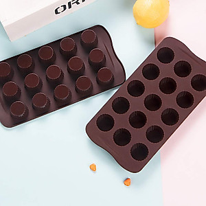 Webake Candy Molds Silicone Chocolate Molds, Baking Mold for Jello, Keto Fat Bombs and Peanut Butter Cup, Pack of 2