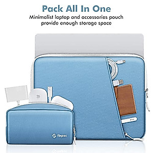 FINPAC Laptop Sleeve with Accessory Pouch for MacBook Pro M3/M2/M1 14-inch, MacBook Air/Pro 13, Protective Case with Tech Bag