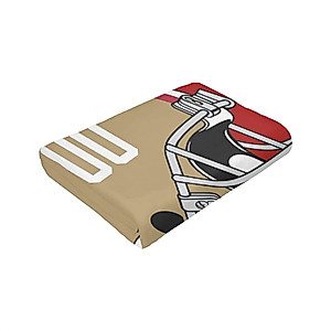 Cybepnk Custom Football Throw Blanket Personalized Decorative Print Couch Bed Tapestry for Memorial Football Team Gift Select Any Name & Any Number s.f.4, 50''x40''60''X50''80''X60'' (10388)