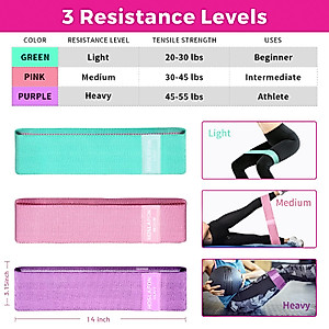 HOSLAFON Resistance Bands Set Exercise Workout Fitness Booty Bands for Working Out Resistance Loops Bands for Women Elastic Bands for Exercise Pull up Assistance Bands Stretch Bands Stretching Strap