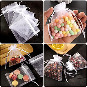 ENNIYU Mini Sheer Organza Gift Bags, 2x3 Breathable Storage Bag with Drawstring, Mesh Bags for Wedding Favor Party Pouch, Jewelry, Festival, Makeup, Christmas Candy