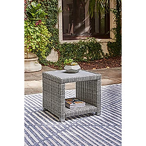 Signature Design by Ashley Naples Beach Casual Outdoor End Table, Light Gray
