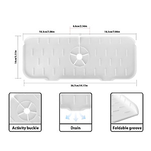 Silicone Faucet Splash Guard - Sink Faucet Mat Splash Guard - Silicone Sink Faucet Mat Splash Guard - Kitchen Sink Splash Guard Behind Faucet - Silicone Faucet Mat for Kitchen - Keep Your Kitchen Dry