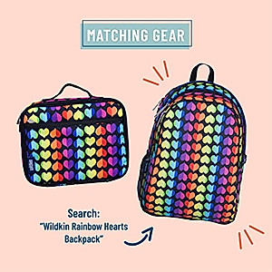 Wildkin Kids Insulated Lunch Box Bag for Boys & Girls, Reusable Kids Lunch Box is Perfect for Elementary, Ideal Size for Packing Hot or Cold Snacks for School & Travel Bento Bags (Rainbow Hearts)