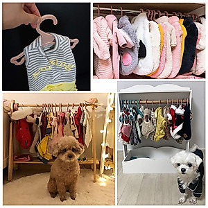 Dog Bone Shaped Puppy Cat Kitten Small Pet Mini Clothes Plastic Hanger Pink or Blue Pack of 10 (Blue)