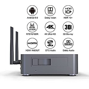 Zidoo Z10 Pro 4K Media Player, Realtek 1619DR 2G+32G 4K HDR Android 9.0 TV Box Supporting All HDR Technology, WiFi and Ethernet, NAS and PC, HDD Bay up to 14TB Set Top Box