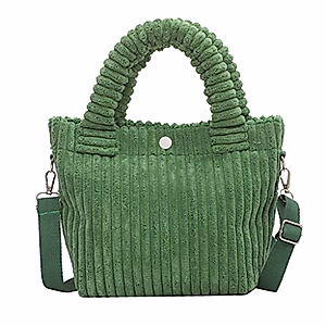 Women's Corduroy Shoulder Bag Small Crossbody Bag Casual Tote Bag Messenger Purse Handbag