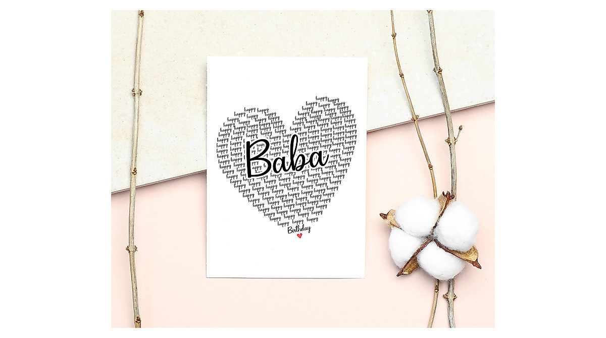 GavinsDesigns Happy Birthday Baba Card - Cute Happy Birthday - Birthday ...