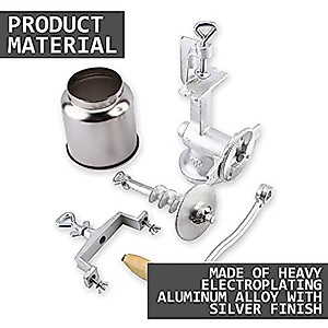 Hand Operated Corn Grain Mill Grinder Useful Kitchen Tool with Big Hopper Adjustable for Corn Coffee Food Wheat Oats Nut Herbs Spices Seeds Grinder Great for Restaurants Commercial Kitchens Bakery