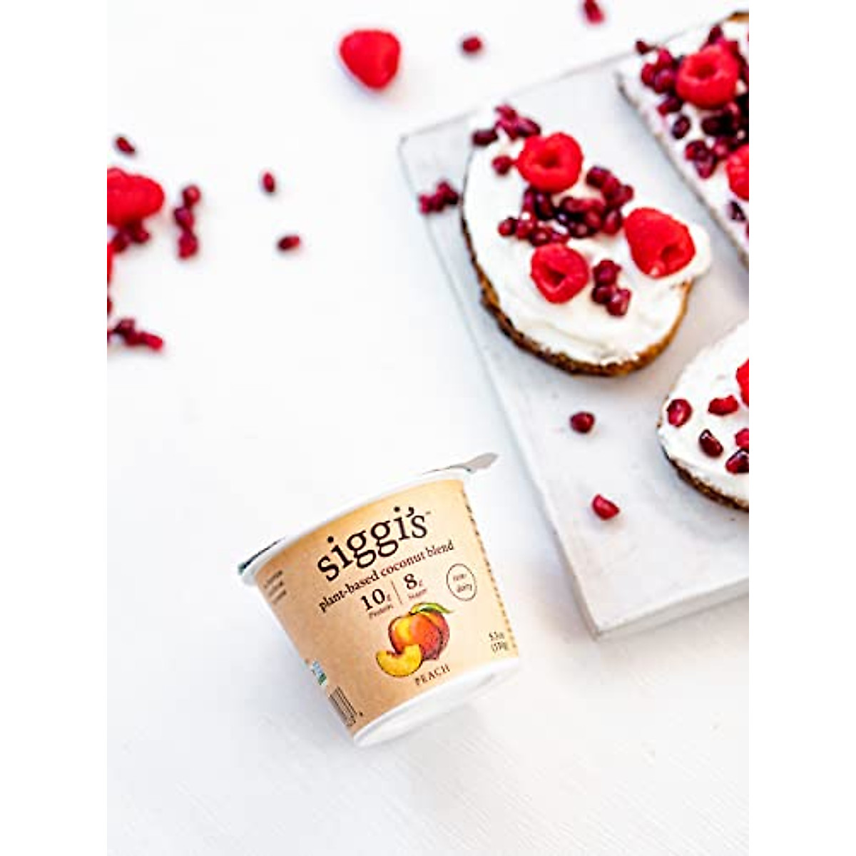 siggi's® Plant-Based Coconut Blend, Peach, 5.3 oz. Cup – Single Serving Dairy Free Snack, More Protein Than Sugar