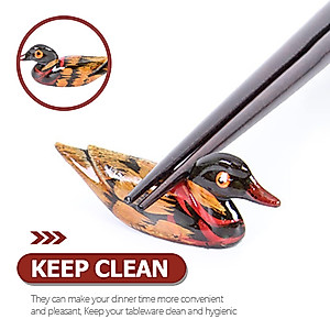 Hemoton 20Pcs Ceramic Chopsticks Rest Rack Mandarin Duck Spoon Rest Stand Fork Holder Flatware Support Cutlery Stand for Fork Spoon Choposticks