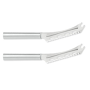 RADA Cheese Knife – Stainless Steel Steel Serrated Edge With Aluminum Handle, Made in the USA, 9-5/8, Pack of 2