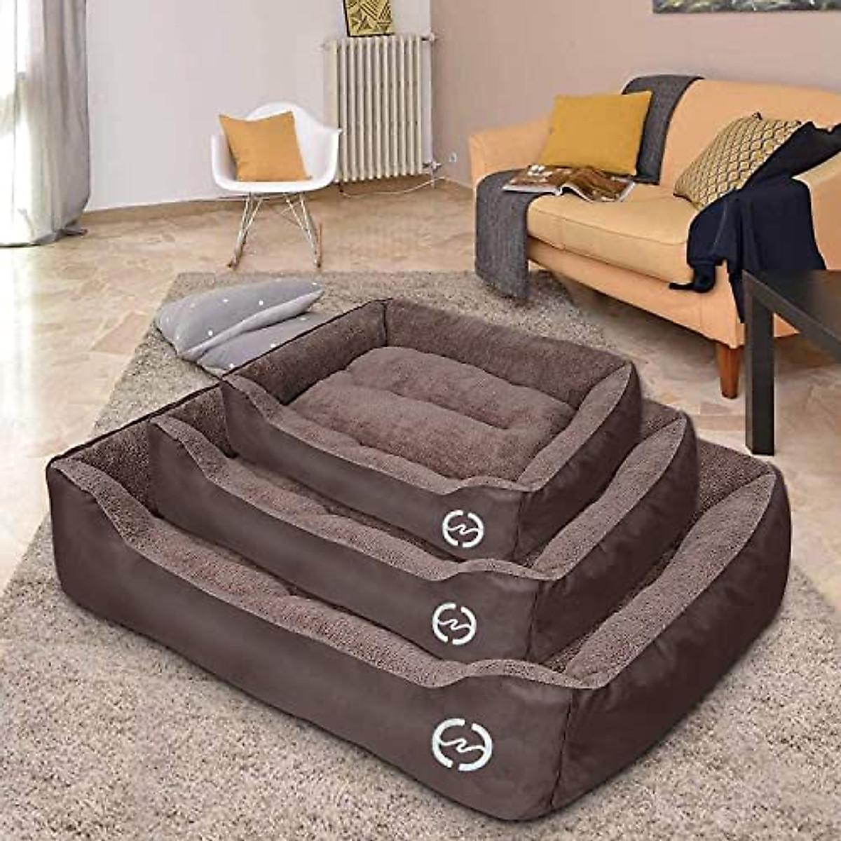 CLOUDZONE Dog Beds for Large Dogs, Large Dog Bed Machine Washable Rectangle Breathable Soft Padding with Nonskid Bottom Pet Bed for Medium and Large Dogs or Multiple-XL