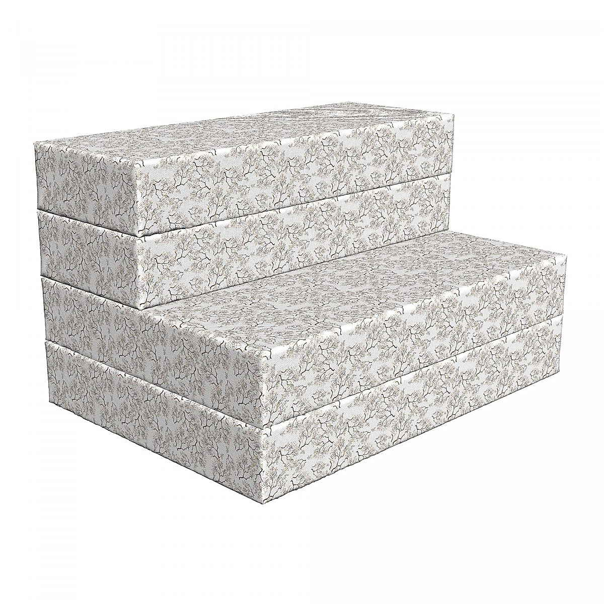 Ambesonne Flower Foldable Mattress, Watercolor Botany Layout, 74.8" x 35.4", Pale Muave Brown