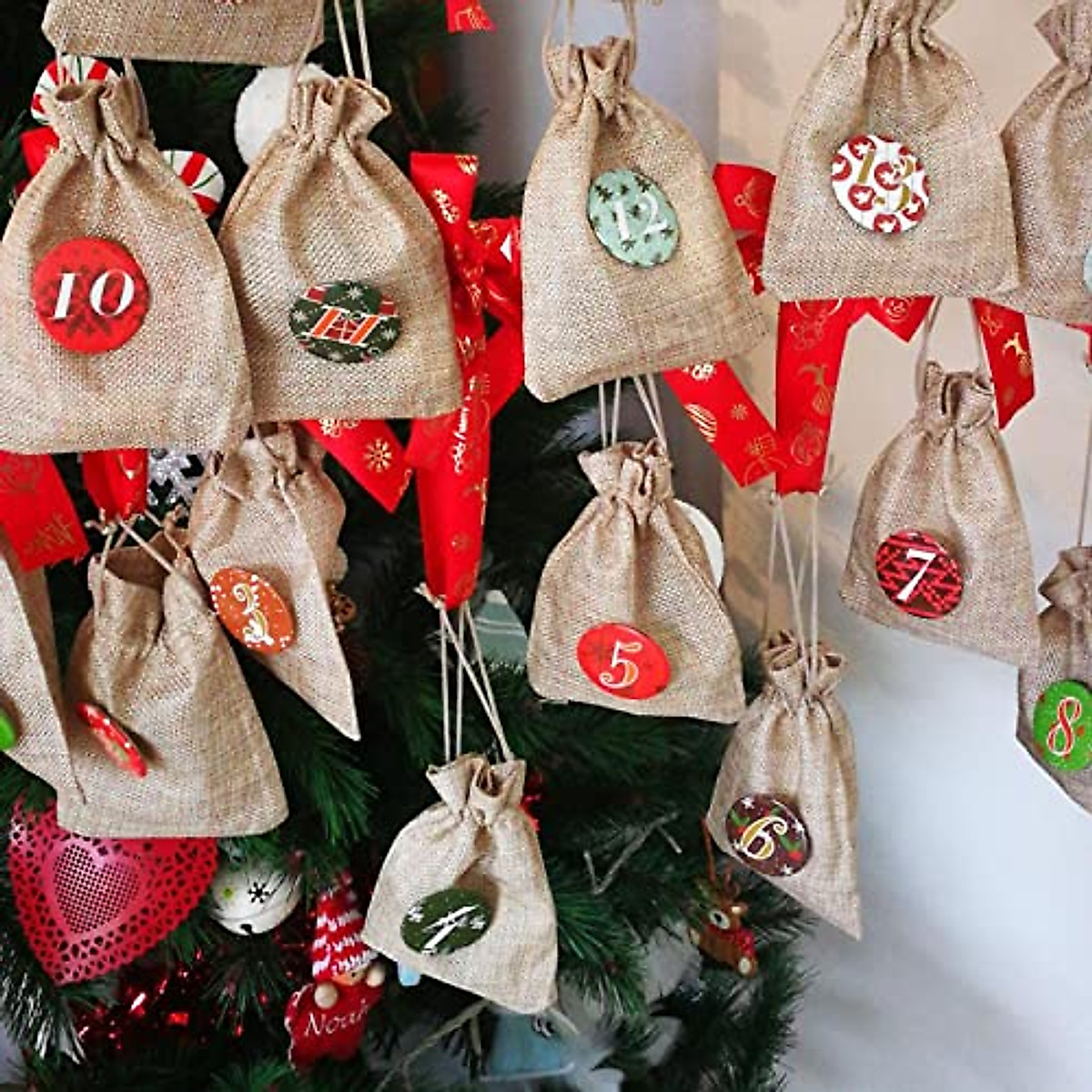 Tomkity 100 Pcs 3x4 Inch Linen Burlap Bags with Drawstring Reusable for Jewelry Wedding Party DIY Craft Gift Bags