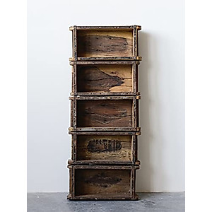 Creative Co-Op Wood 5 Shelves Wall Décor, Brown