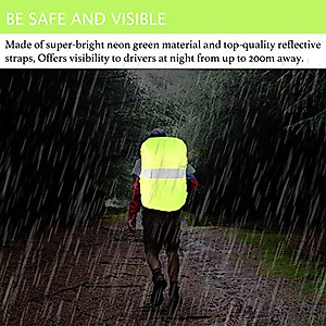 Frelaxy Hi-Visibility Backpack Rain Cover with Reflective Strip 100% Waterproof Ultralight Backpack Cover, Storage Pouch, Anti-Slip Cross Buckle Strap, for Hiking, Camping, Biking, Outdoor, Traveling