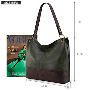 Wrangler Hobo Purses for Women Vegan Leather Shoulder Medium Purses and Handbags Dark Green Bag WG20-918DGN