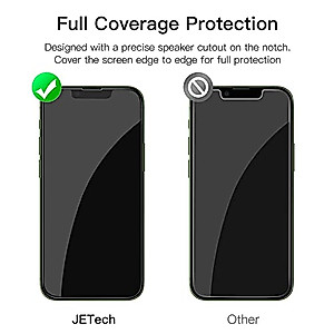 JETech Full Coverage Screen Protector for iPhone 13 mini 5.4-Inch, Black Edge Tempered Glass Film with Easy Installation Tool, Case-Friendly, HD Clear, 3-Pack