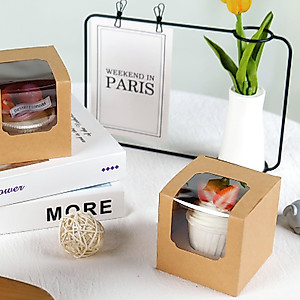 NPLUX 50 Pcs Cupcake Boxes Individual Cupcake Containers Pre-Assembled Single Cupcake Boxes 3.5"x3.5"x3.5" with 50 Pcs Inserts for Cupcakes Muffins Party Favors(Brown)