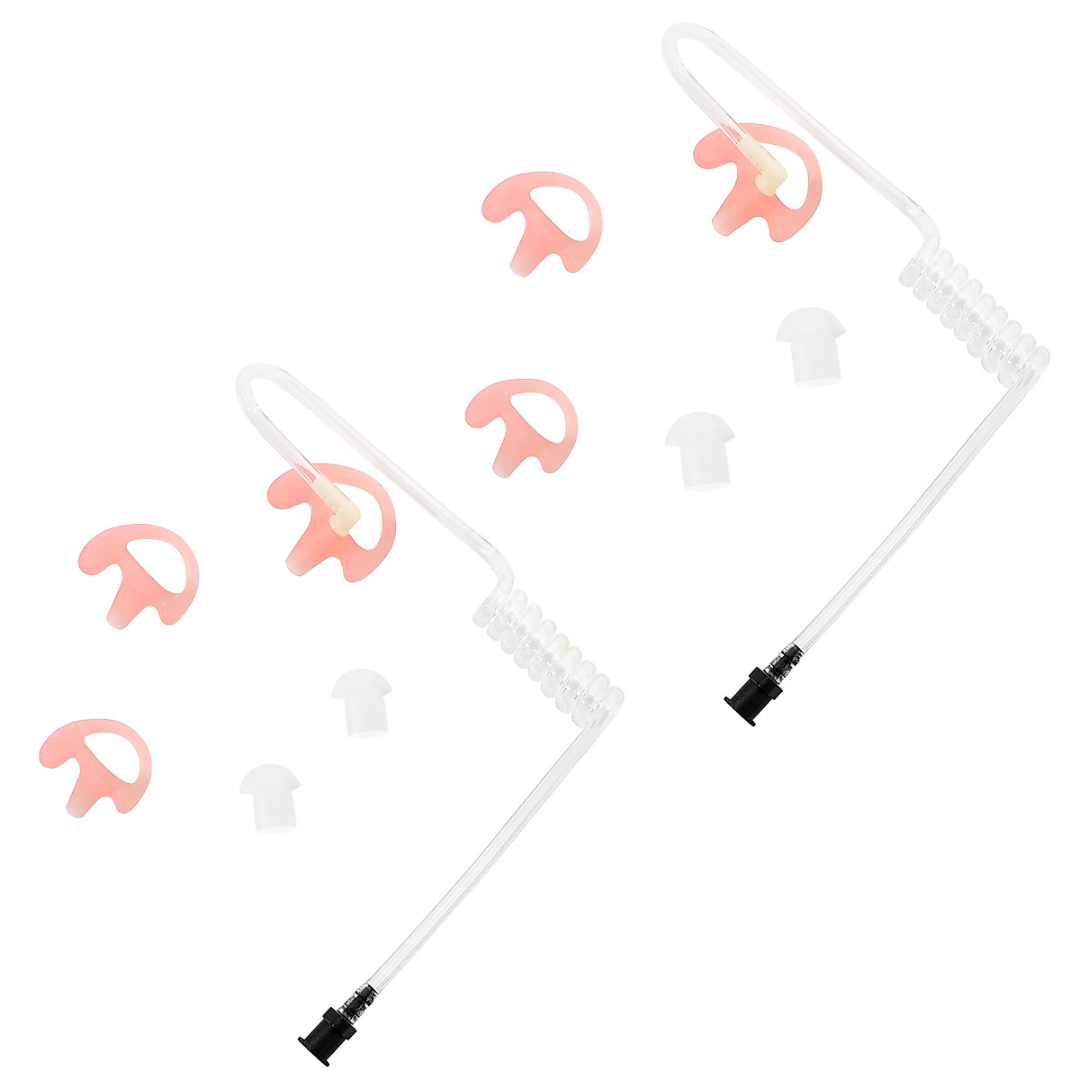 commountain Clear Acoustic Tube for Two Way Radio Earpieces and Headset; Skin Friendly&UV Resistant TPU Coil Tube; Compatible with Motorola Earpieces, Commountain Earpiece and More; Fit for Left Ear