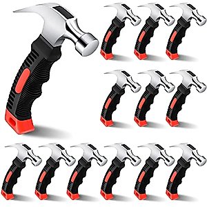 12 PCS Small Hammer 8 Ounce Mini Stubby Hammer for Women Men, Small Claw Hammers Lightweight Melt Claw Hammers Tool for Home Repair, Building, Household Work, Crafts Handmade Outdoor Camping, Tent Kit