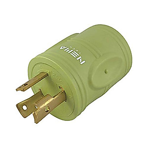 NemaTech NEMA 3-Prong Generator to 30Amp RV Adapter, L5-30P Male to TT-30R Female 30A/30A Compact Locking Generator Converter