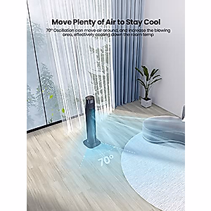 Uthfy Tower Fan with Remote, 31" Electric Tower Fan That Blow Cold Air, Quiet Cooling Fan & Oscillating Tower Fan with Remote, Electric Standing Tower Fan Floor Fan