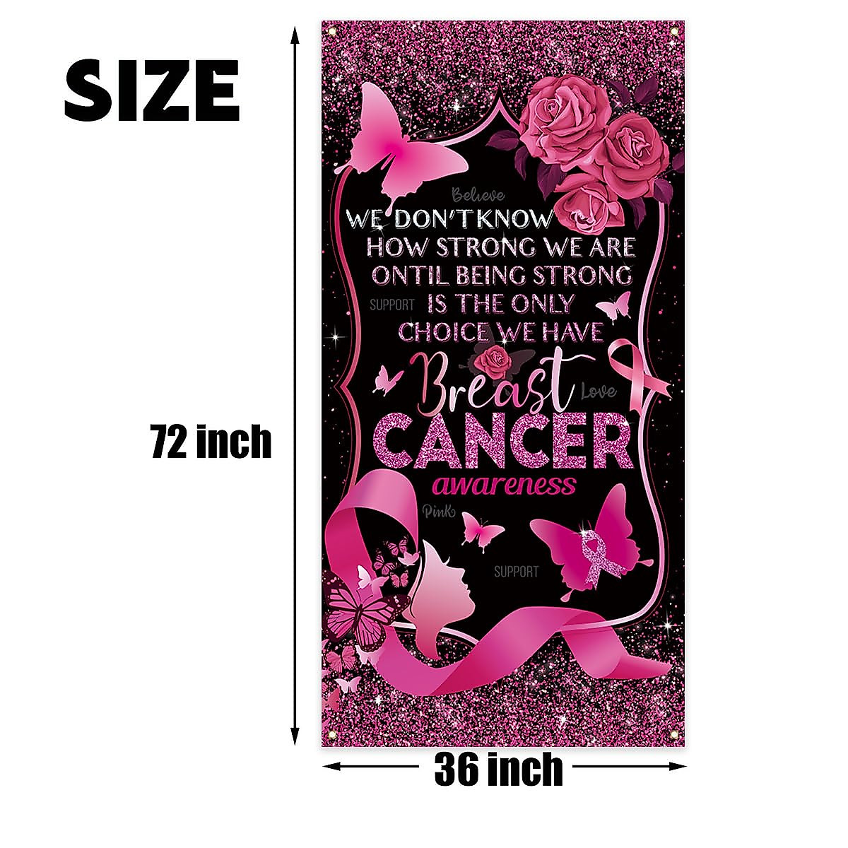 Breast Cancer Decorations Breast Cancer Awareness Door Cover October Pink Ribbon Decor Breast Cancer Decorations for Home Office Party