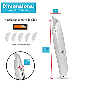 Internet's Best - Utility Knife - Premium & Classic Box Cutter, Retractable Razor