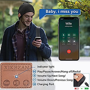 Bluetooth Hat Beanie,Unique Christmas Tech Gifts for Men Women Teen Boys Girls Boyfriend Husband Teenage Son Dark Gray