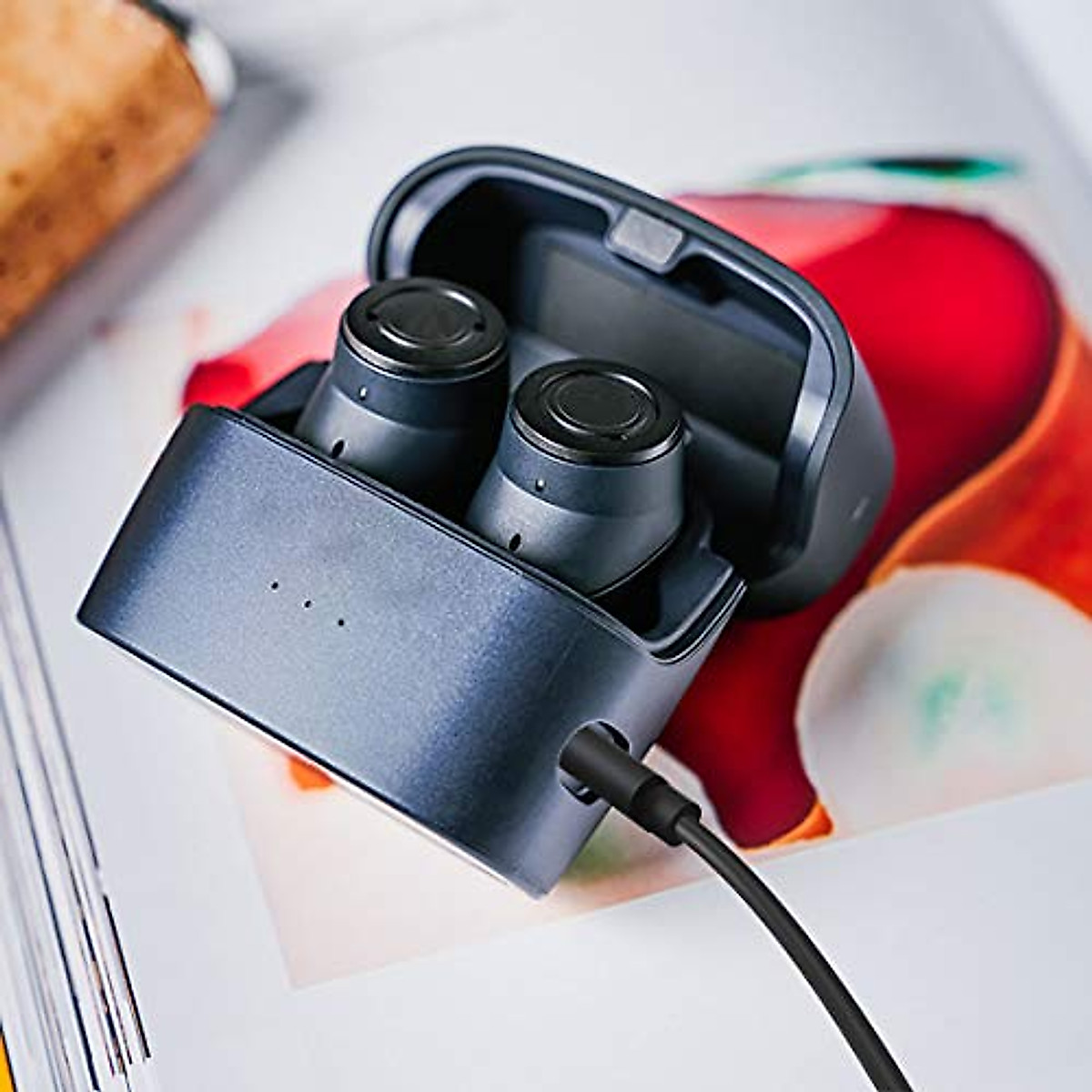 GEEKRIA USB Headphones Short Charger Cable Compatible with Audio-Technica ATH-M50xBT2, JBL Tune 225TWS 220TWS Charger, USB to USB-C Replacement Power Charging Cord (1 ft / 30 cm 2 Pack)